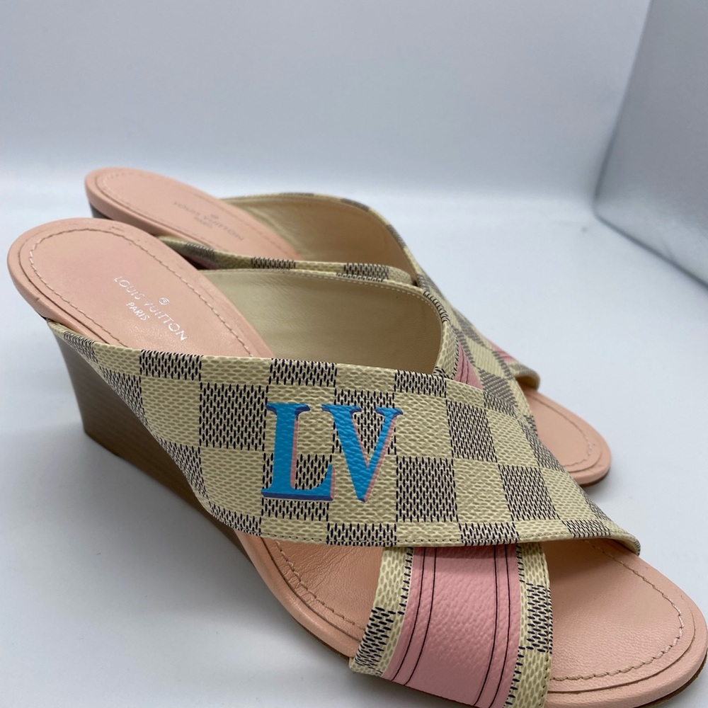 Louis Vuitton Panorama Azur Slide Mule Sandals - Gem